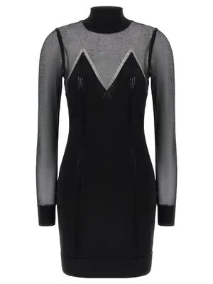 ELISABETTA FRANCHI Elisabetta Franchi Long Sleeve High Neck Dress