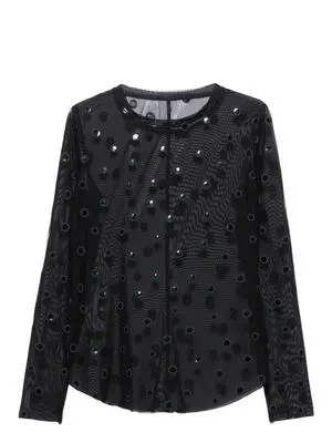 MAXCO. Max&co. Embellished Long-sleeve Top - Black