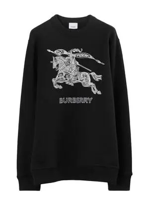 Burberry Embroidered Logo Crewneck Sweatshirt - Black