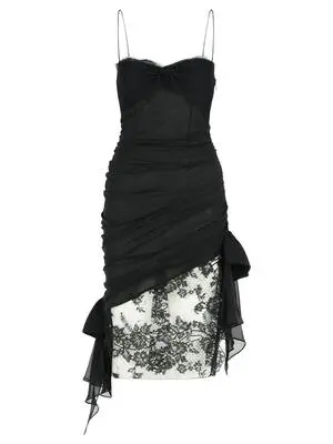 Alessandra Rich Silk Mini Dress - Black
