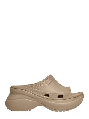 Balenciaga Pool Crocs Flat Sandals - Brown