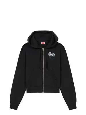 Kenzo Happy Tiger Zipped Hoodie - Black