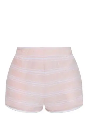 SPORTY  RICH Sporty & Rich Terry Cloth Striped Shorts - Pink