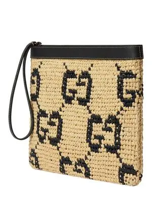 GUCCI Gucci GG Patterned Woven Clutch Bag