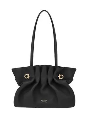 FERRAGAMO Salvatore Ferragamo Small Gancini Shoulder Bag Black