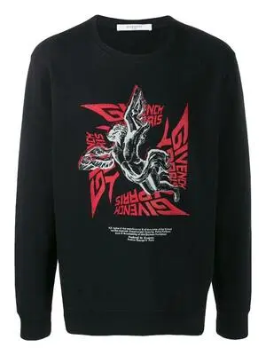 Givenchy Long-sleeved Sweatshirt With Graphic Print - Black