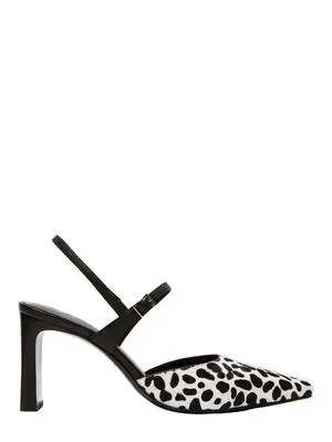 MAXCO. Open-toe High-heeled Sandals With Adjustable Ankle Strap - White Black