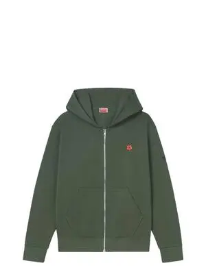 Kenzo Boke Flower" Embroidered Zip-up Hoodie - Black