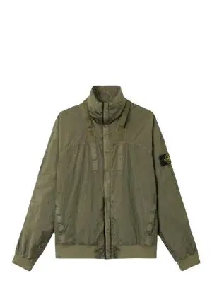 Stone Island Logo Patch Bomber Jacket - Military Green