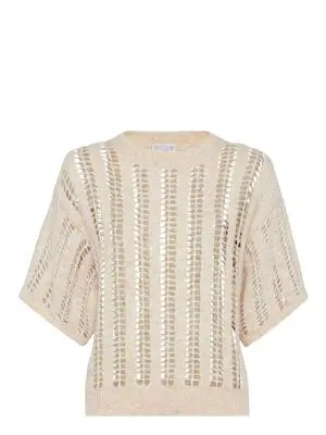 BRUNELLO CUCINELLI Brunello Cucinelli Short-Sleeved Open-Knitted Jumper