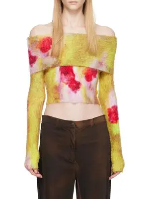 Acne Studios Off-the-shoulder Knit Sweater - Multicolor