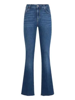 Liu Jo Bell-bottom Jeans With Rhinestone Embellishments - Blue