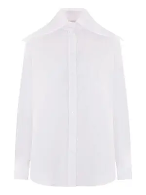 Alexander McQueen Oversized Pointed Collar Poplin Shirt - White