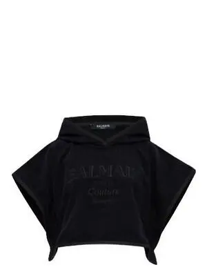 Balmain Hooded Cloak - Black