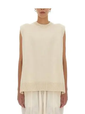 JIL SANDER Wool Knitted Vest - Nude