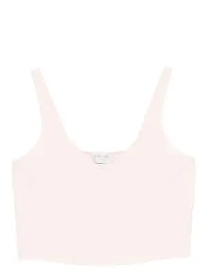 FORTE_FORTE Cropped V-neck Tank Top - Pink