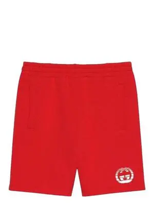 Gucci Interlocking G Disk Print Shorts - Red