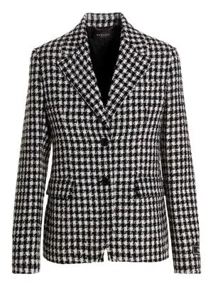 VERSACE Versace Single-Breasted Checked Wool Blazer