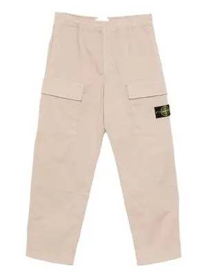 Stone Island Logo Patch Loose Fit Cargo Pants - Light Beige