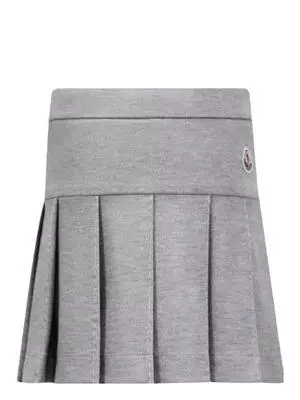 Moncler Logo Patch Pleated Skirt - Grey
