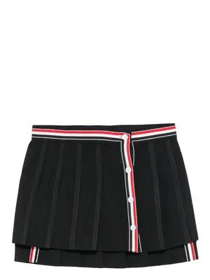 Thom Browne Pleated Mini Skirt With Stripe Details - Striped Skirt