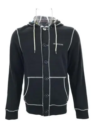 Emporio Armani Hooded Long-sleeved Casual Jacket - Black
