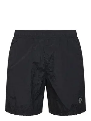 Stone Island Logo Patch Swim Shorts - Black