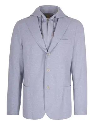Eleventy Eleventy Drawstring Hooded Jacket Gray