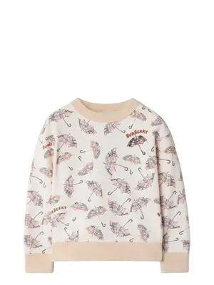 Burberry Cotton Sweatshirt With Umbrella Motif - Calico
