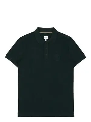 Emporio Armani Logo Embroidered Polo Shirt - Black