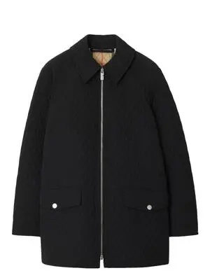 Burberry Quilted Zip-up Jacket With Checked Lining - Black