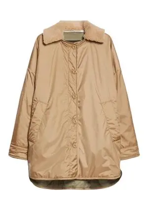Max Mara Reversible Shearling Collar Quilted Jacket - Camel