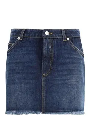 DOLCE & GABBANA Dolce & Gabbana Frayed Hem Mini Denim Skirt