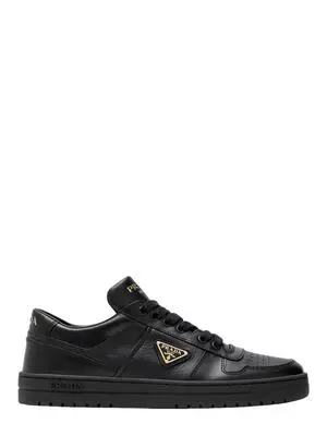 Prada Downtown Round-toe Perforated Sneakers - Black
