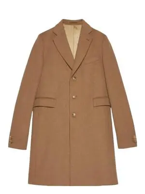 Gucci Camel Hair Single Breasted Coat - Brown