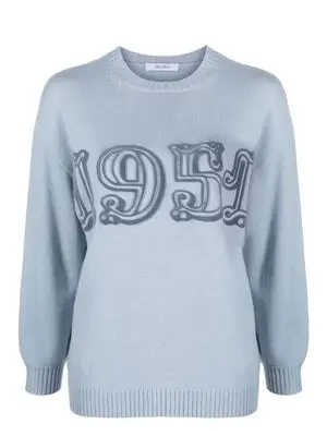 Max Mara Round Neck Long Sleeve Sweater - Blue