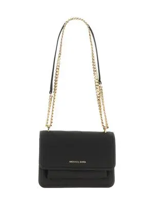 Michael Kors Claire Logo Lettering Shoulder Bag - Black