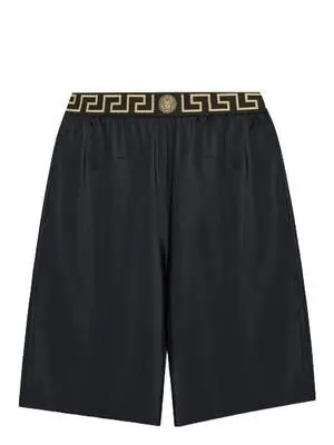Versace Greca Waistband Shorts - Black