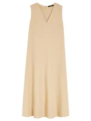 Max Mara Weekend Max Mara Sleeveless V-Neck Midi Dress Sand