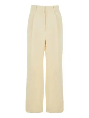 BLAZÉ MILANO Pleated Straight-leg Trousers - Nude