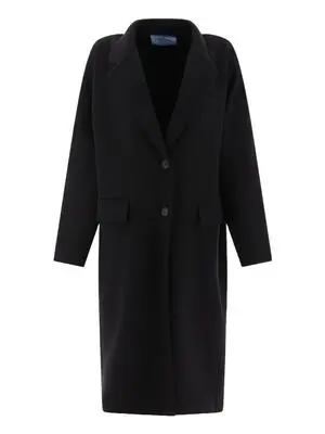 Prada Single-breasted Long Coat - Black