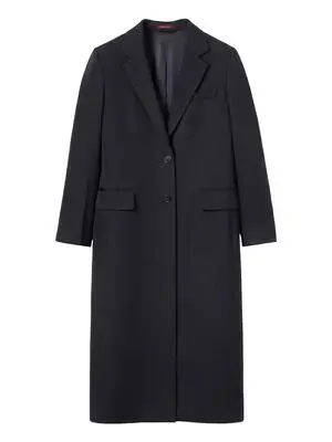 Gucci Long Collared Button-up Coat - Navy Blue