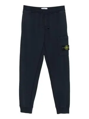 Stone Island Logo Patch Drawstring Trousers - Blue
