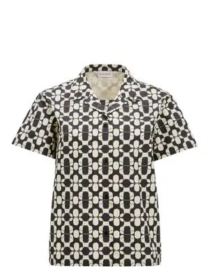 Moncler Geometric Print Cotton Shirt - Blue/white