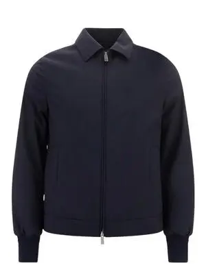 Zegna Zip Up Long-sleeved Jacket - Black