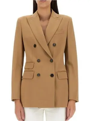 Max Mara Double-breasted Wool Blazer - Brown