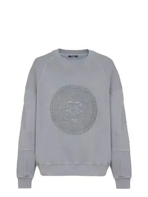 Balmain Embroidered Médaille Sweatshirt - Grey