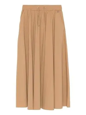 Herno Drawstring Pleat Detailed Midi Skirt - Nude