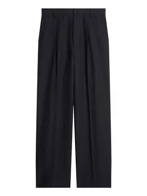 Dries Van Noten Pressed Creased Straight-leg Trousers - Blue