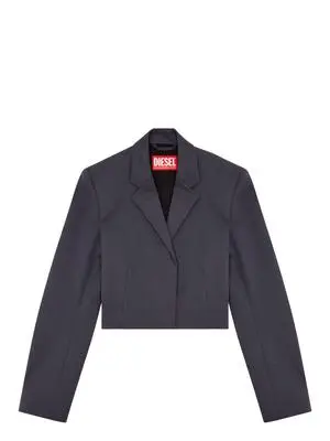 DIESEL® Cropped Blazer With Hook Buckle Closure - Black